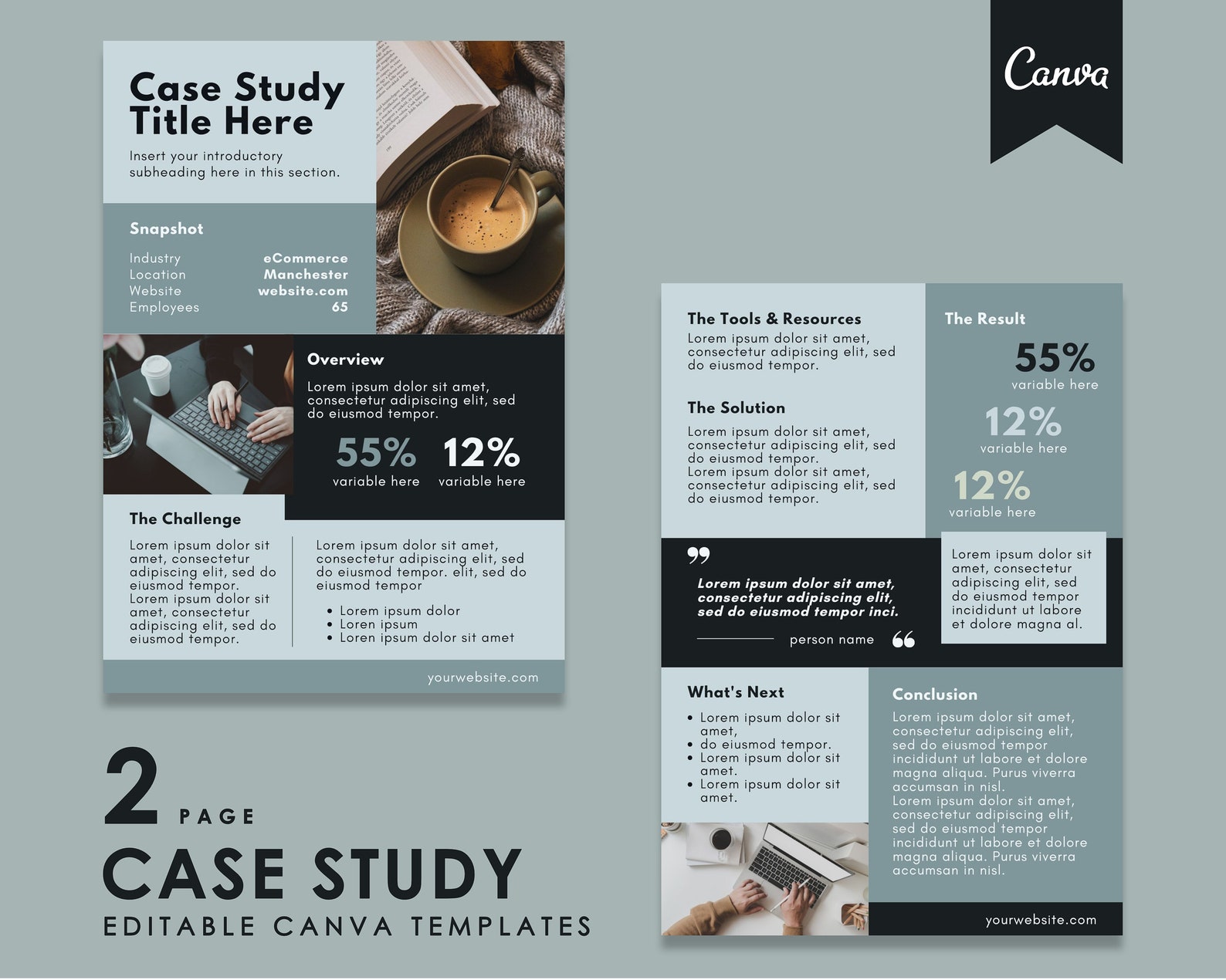 Case Study Template | Editable Case Study Flyer Template Canva ...