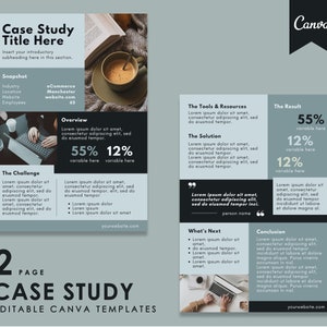 Case Study Template | Editable Case Study Flyer Template Canva ...