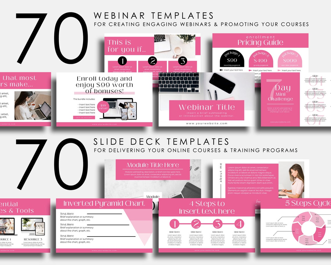 Webinar Template & Slide Deck Presentation Template Canva, Course ...