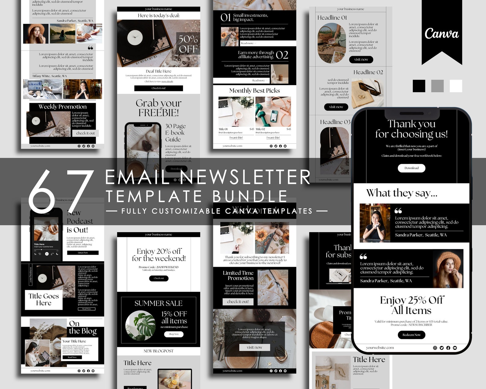 Email Marketing Template Canva, Newsletter Template Kit, Email ...