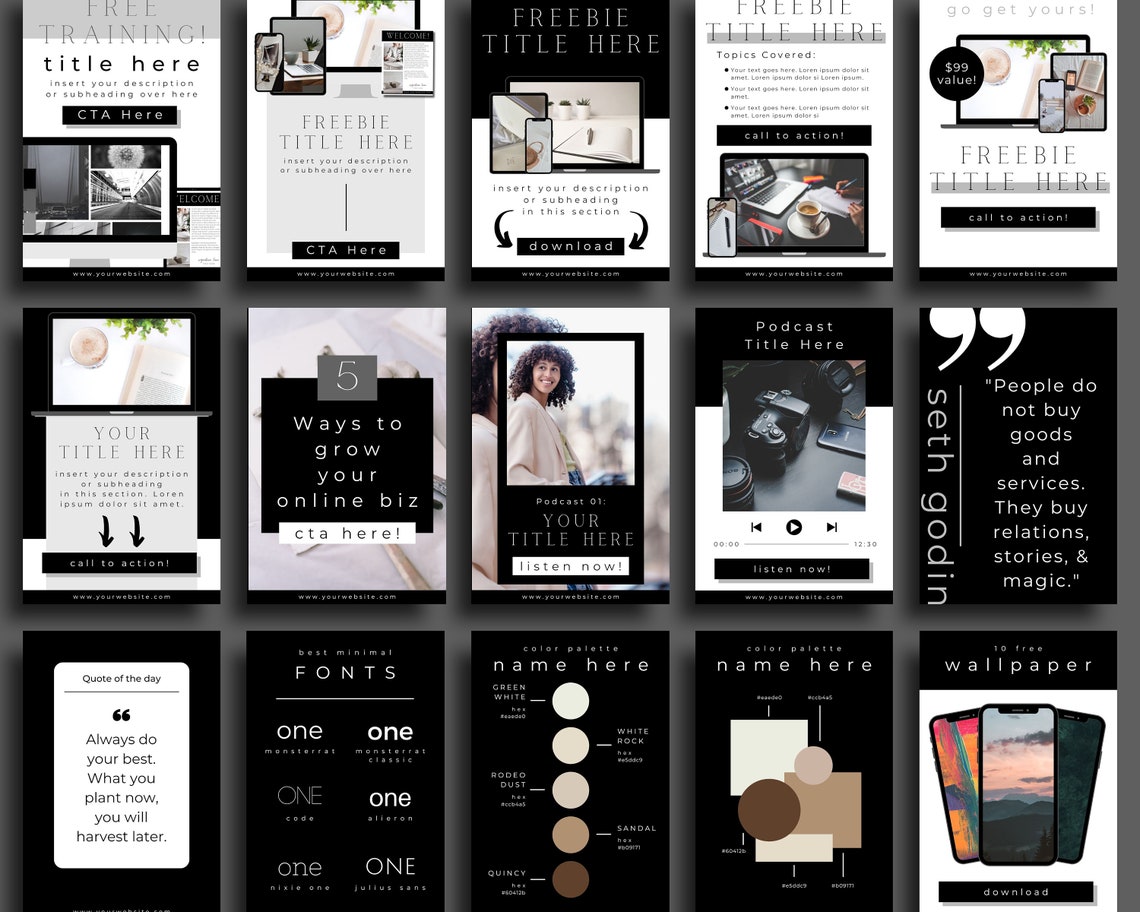 Pinterest Templates Canva Pinterest Marketing Template for - Etsy