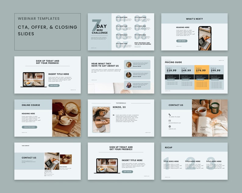 Webinar Template & Slide Deck Template Canva Course Webinar - Etsy