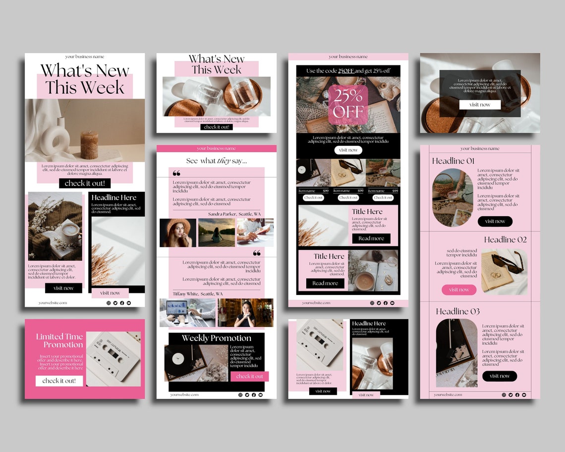 Email Newsletter Template Canva Marketing Template Kit Email - Etsy