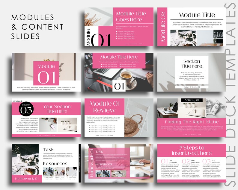 Webinar Template & Slide Deck Presentation Template Canva, Course ...