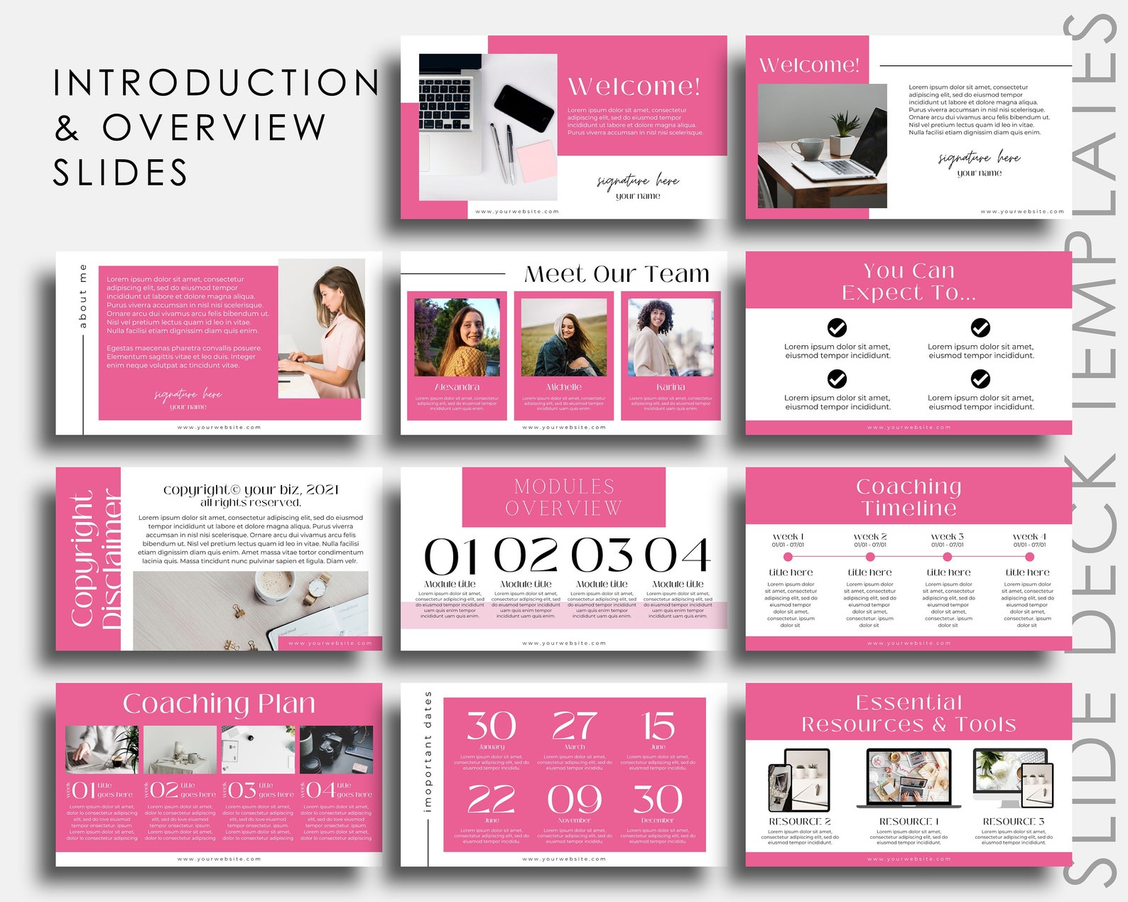 Webinar Template & Slide Deck Presentation Template Canva, Course ...