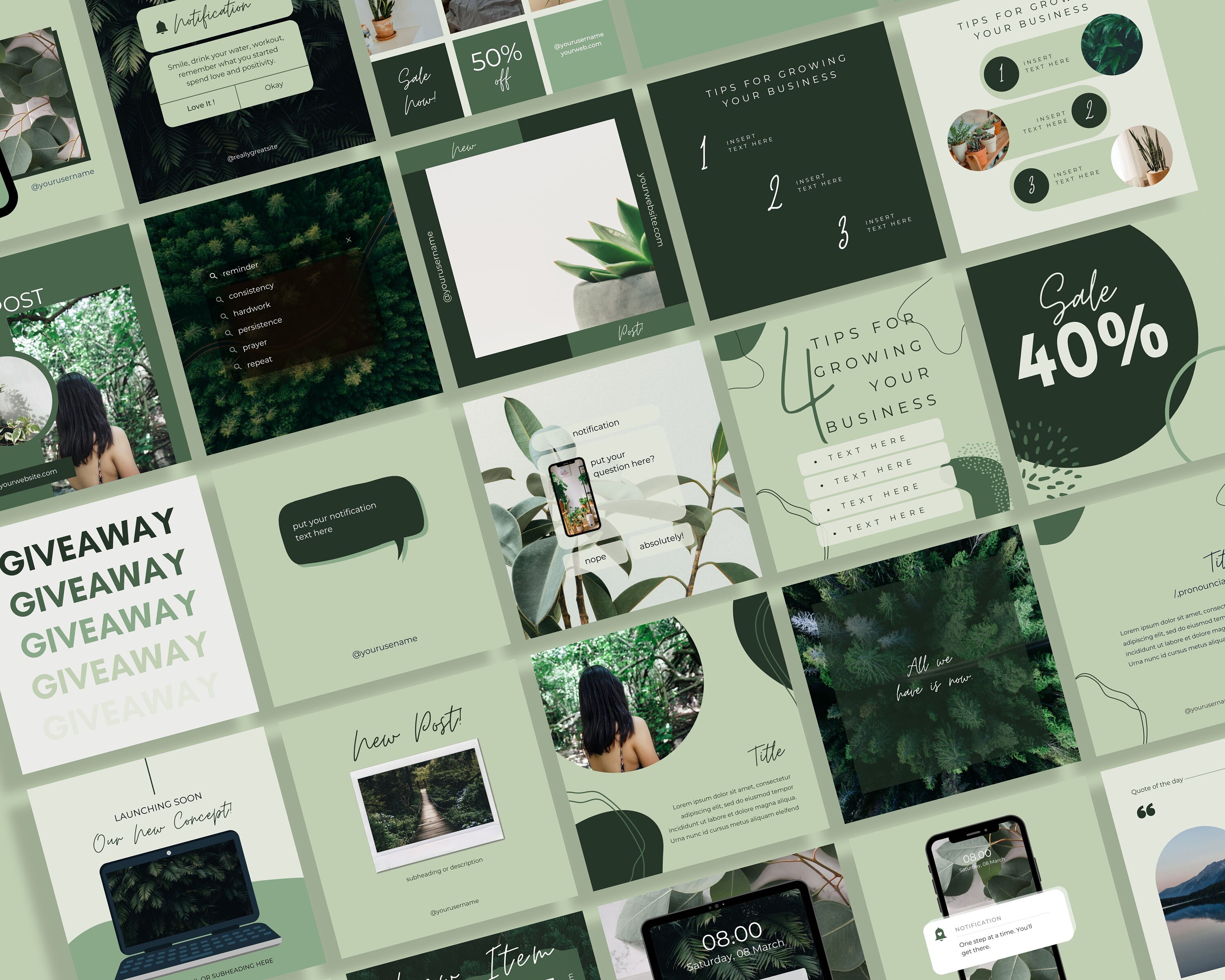 50 Editable Instagram Templates Bundle Canva, Social Media Template ...