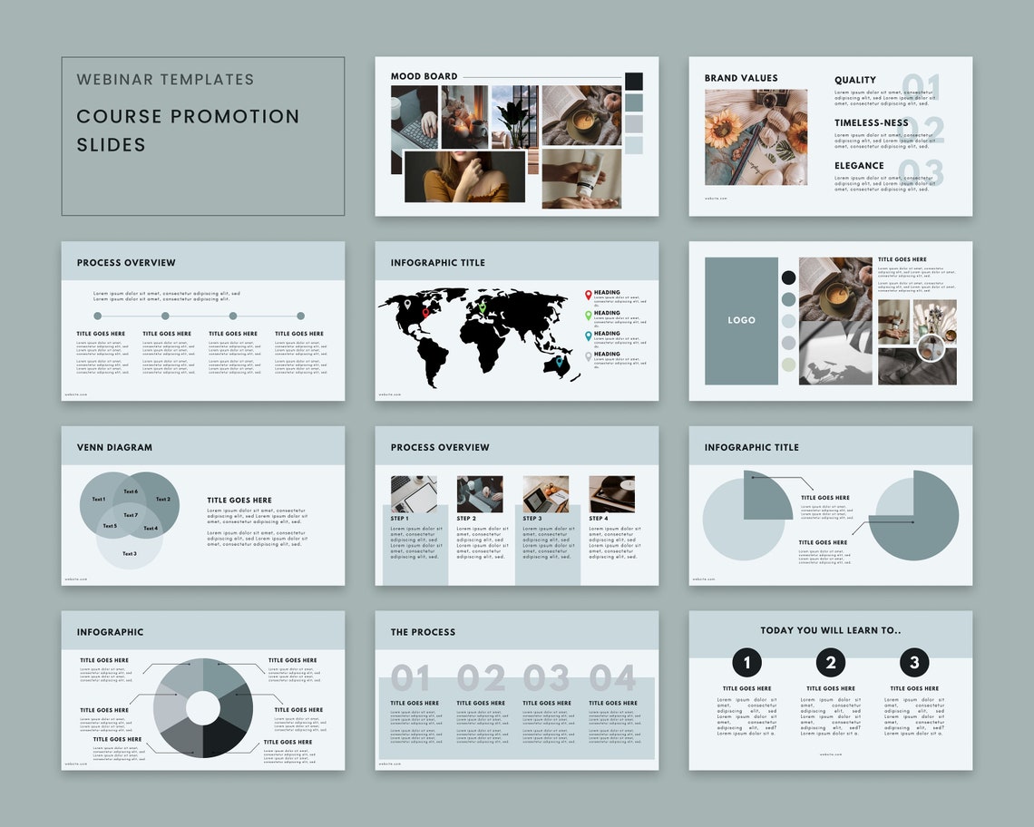 Webinar Template & Slide Deck Template Canva Course Webinar - Etsy