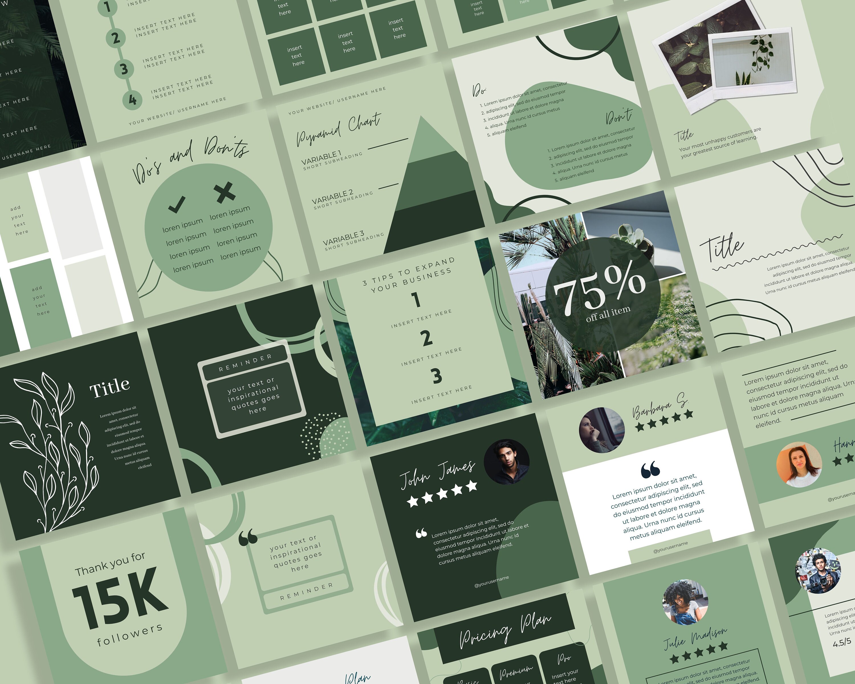 50 Editable Instagram Templates Bundle Canva, Social Media Template ...