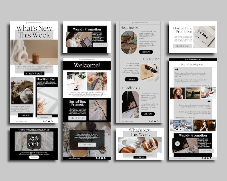 Email Marketing Template Canva Newsletter Template Kit Email - Etsy