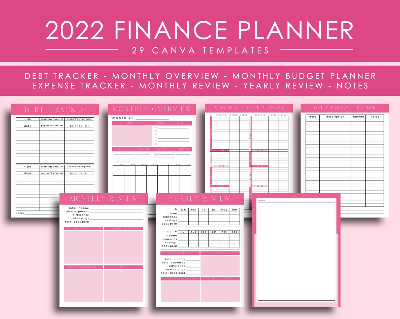 Finance Planner Canva Template Editable Budget Planner Canva | Etsy