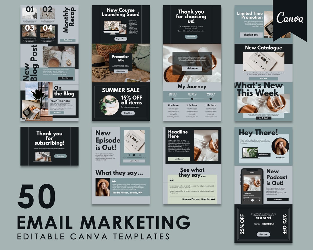 Email Marketing Template Canva, Newsletter Template Kit, Email ...