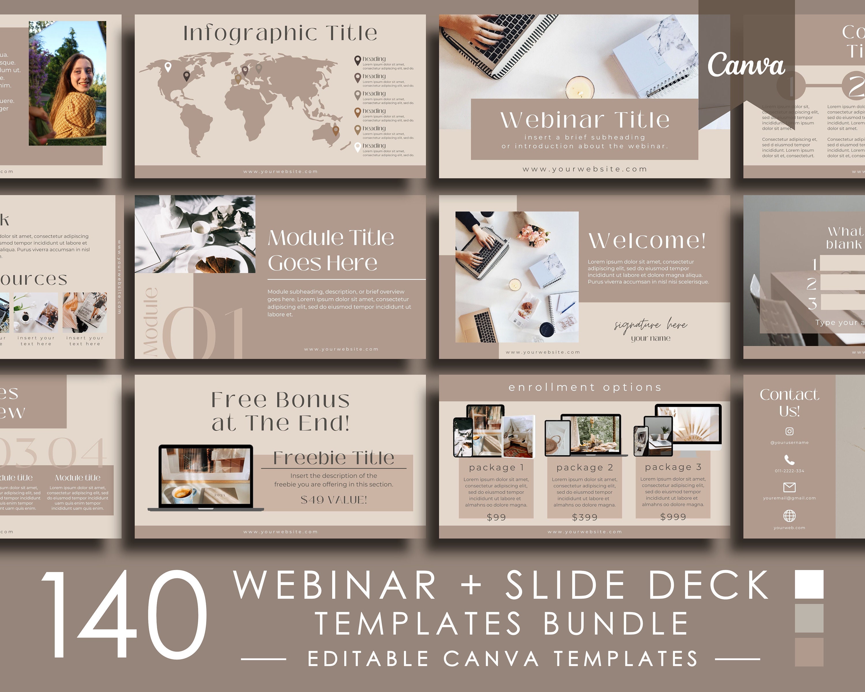 Online Course Slides 70 page Webinar & Slide Deck Template Course ...