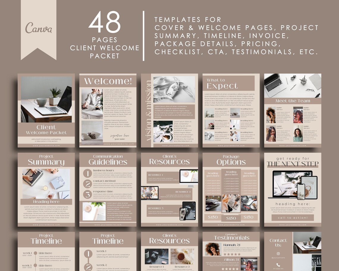 Canva Templates Bundle Boho Coaching Business Template - Etsy