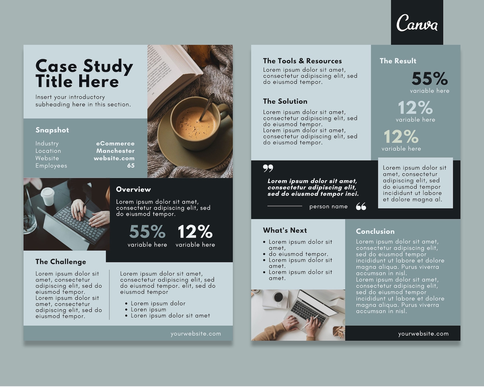 Case Study Template | Editable Case Study Flyer Template Canva ...