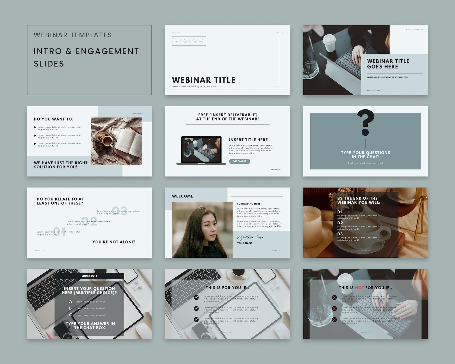 Webinar Template & Slide Deck Template Canva, Course Webinar ...
