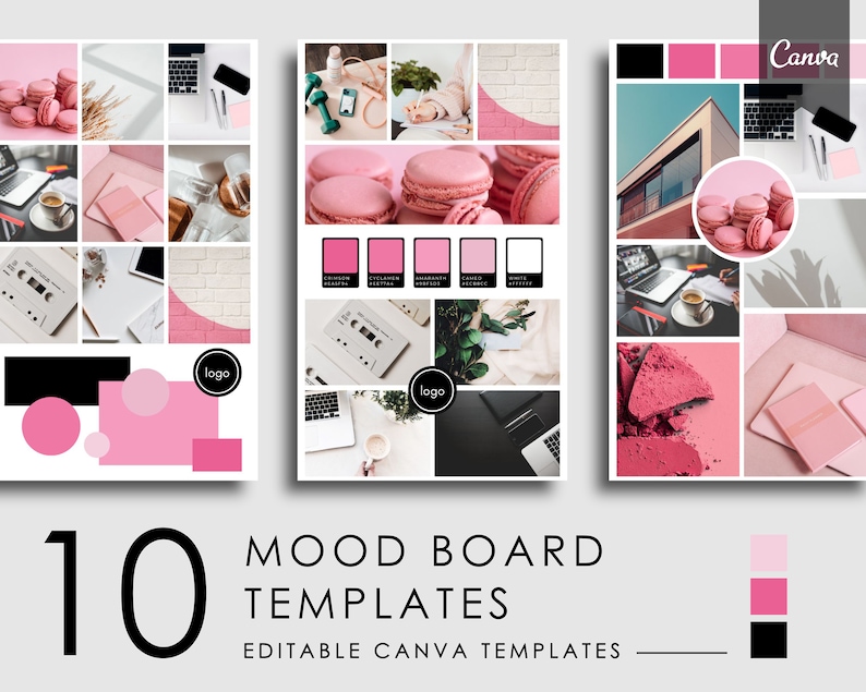 Mood Board Templates Canva, Editable DIY Moodboard Template ...