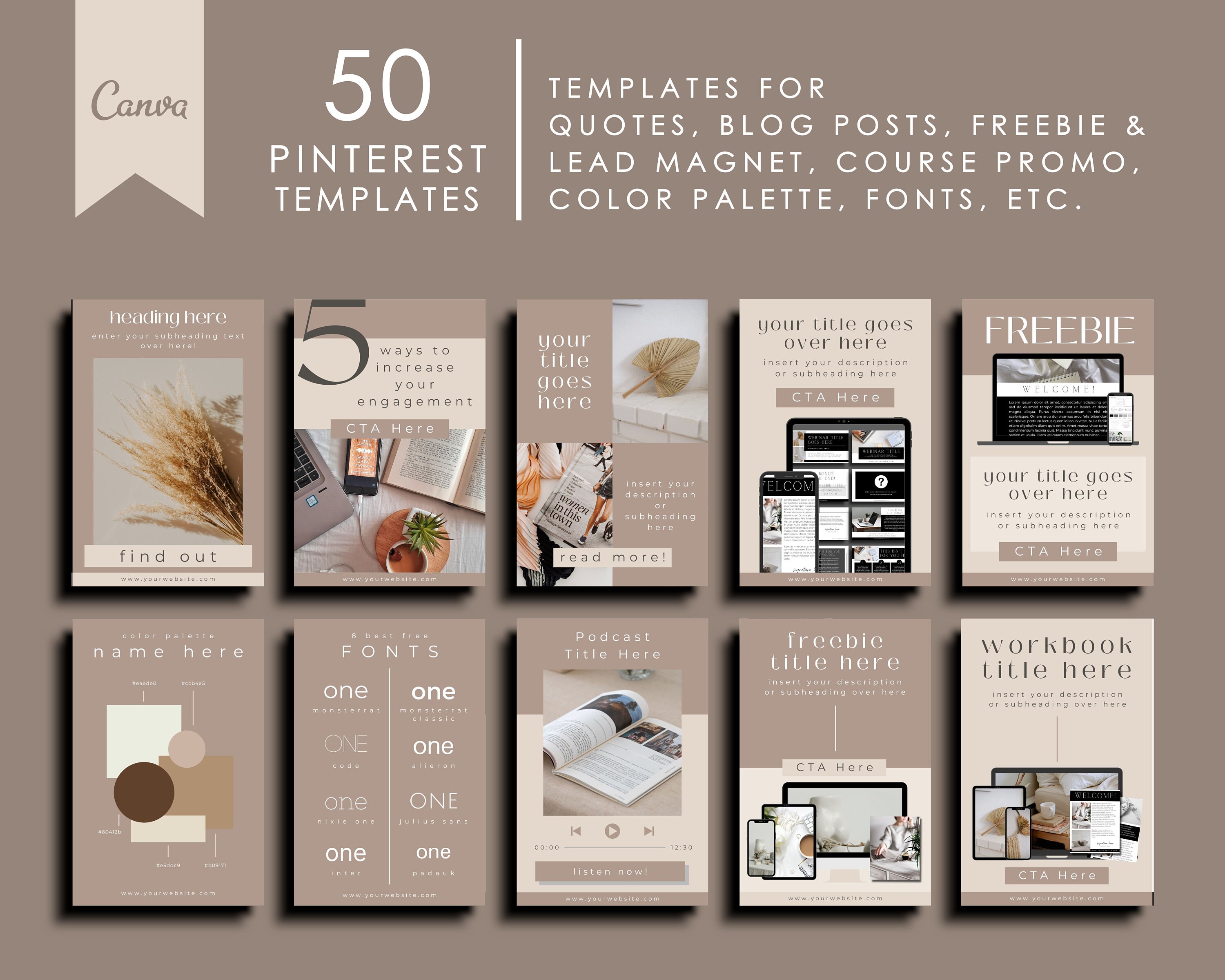 Canva Templates Bundle Boho Coaching Business Template - Etsy