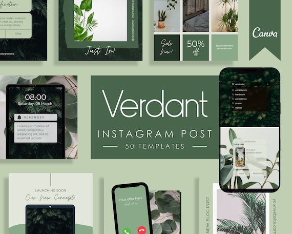 50 Editable Instagram Templates Bundle Canva Social Media | Etsy