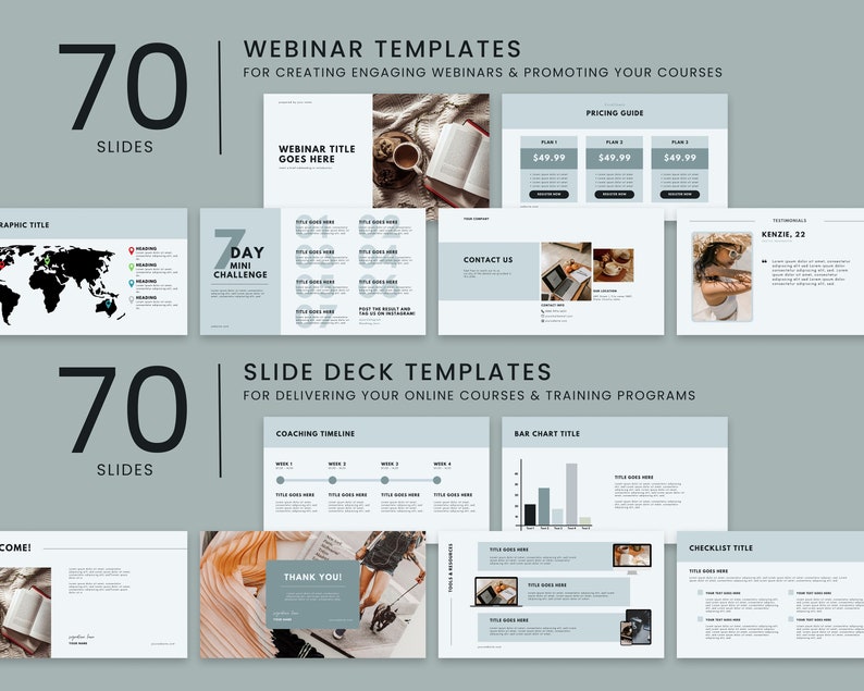 Webinar Template & Slide Deck Template Canva, Course Webinar ...