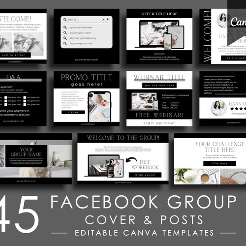 Facebook Templates Canva Facebook Group Engagement Posts - Etsy