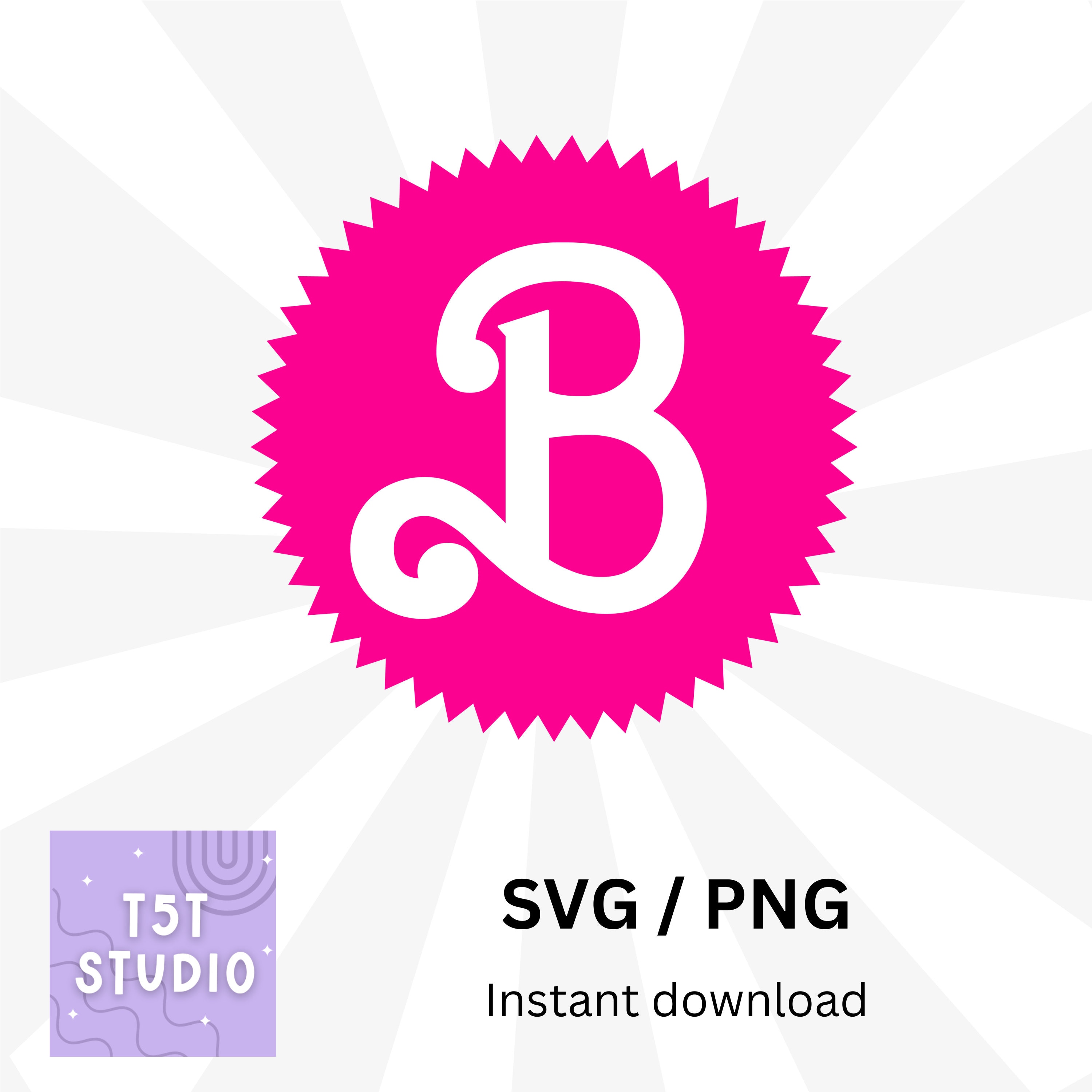 Barbie B Pink Round Logo Babe Birthday Girl SVG PNG Cut File Iron On ...
