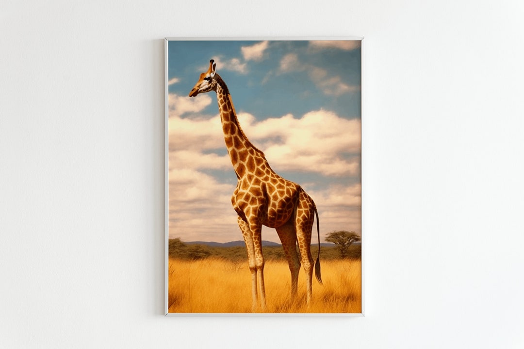 Giraffe Printable Poster, Animal Illustration, Animal Digital Download ...