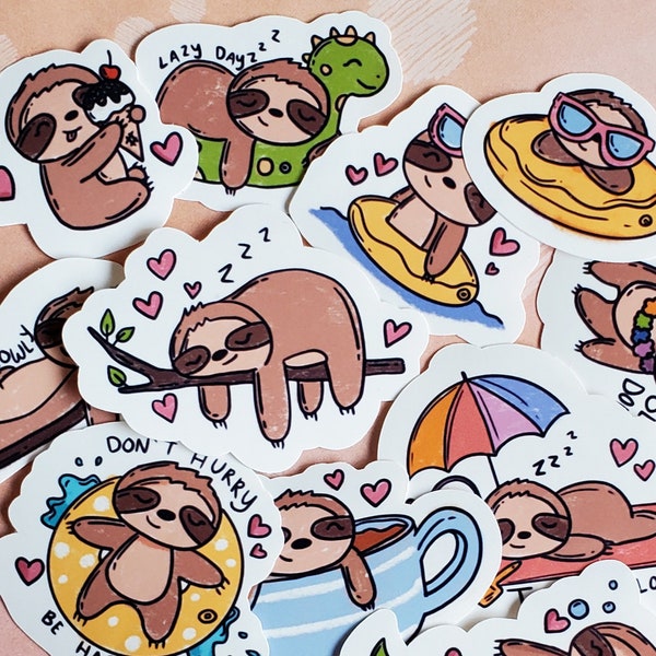Sloth Sticker - Etsy