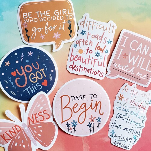 Inspirational Sticker Pack Quote Stickers Motivational - Etsy