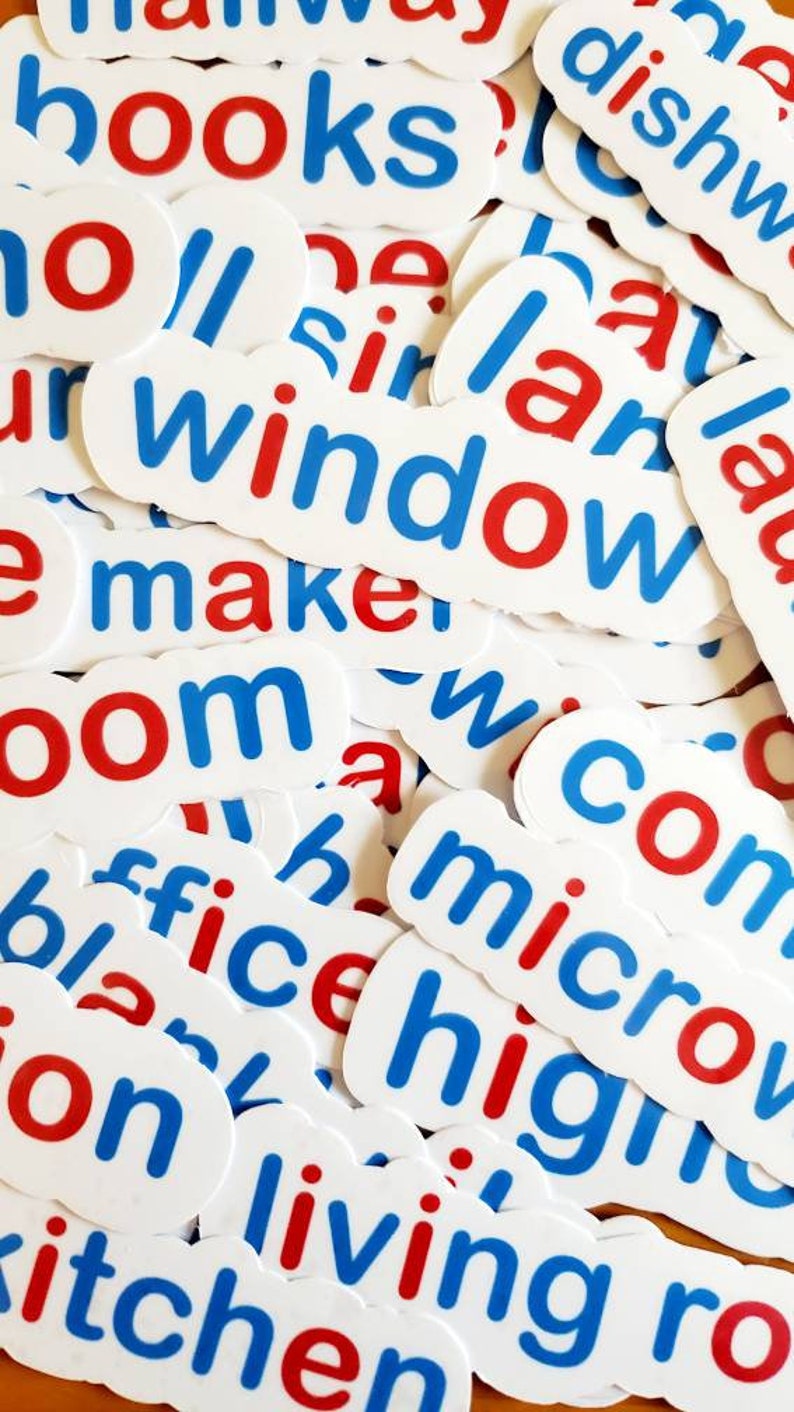 30 Educational Word Stickers, Learn to Read, Vowel Consonant Labels - Etsy