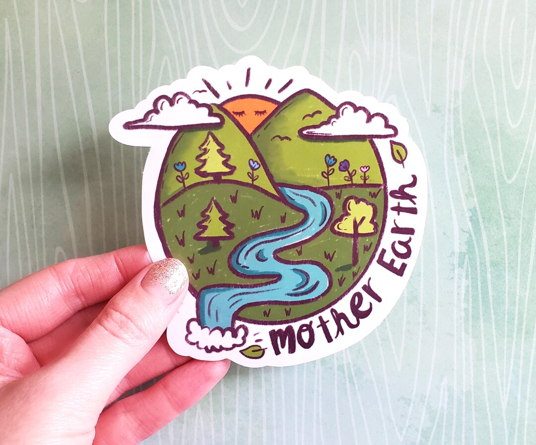 Mother Earth Vinyl Sticker, Waterproof Laptop Decal - Etsy