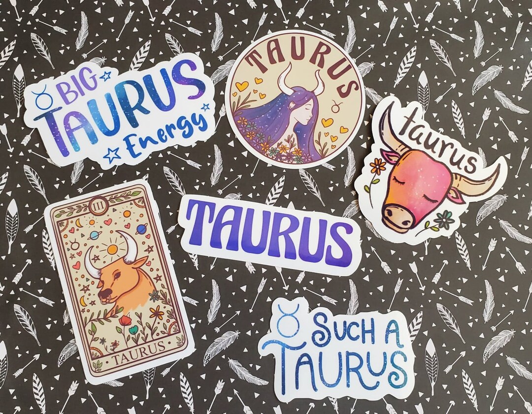Taurus Stickers, Taurus Sticker Pack, Astrology Stickers, Sign Stickers ...
