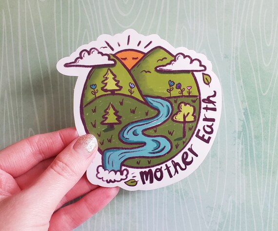 Mother Earth Sticker Earth Day Sticker Earth Sticker | Etsy