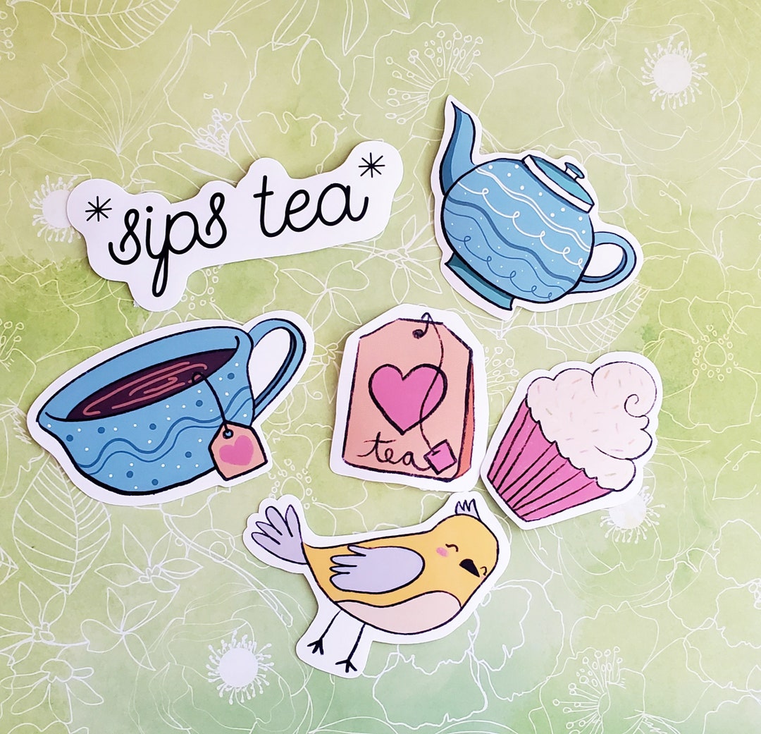 Tea Stickers, Tea Stickers for Planner, Tea Sticker Pack for Laptop ...