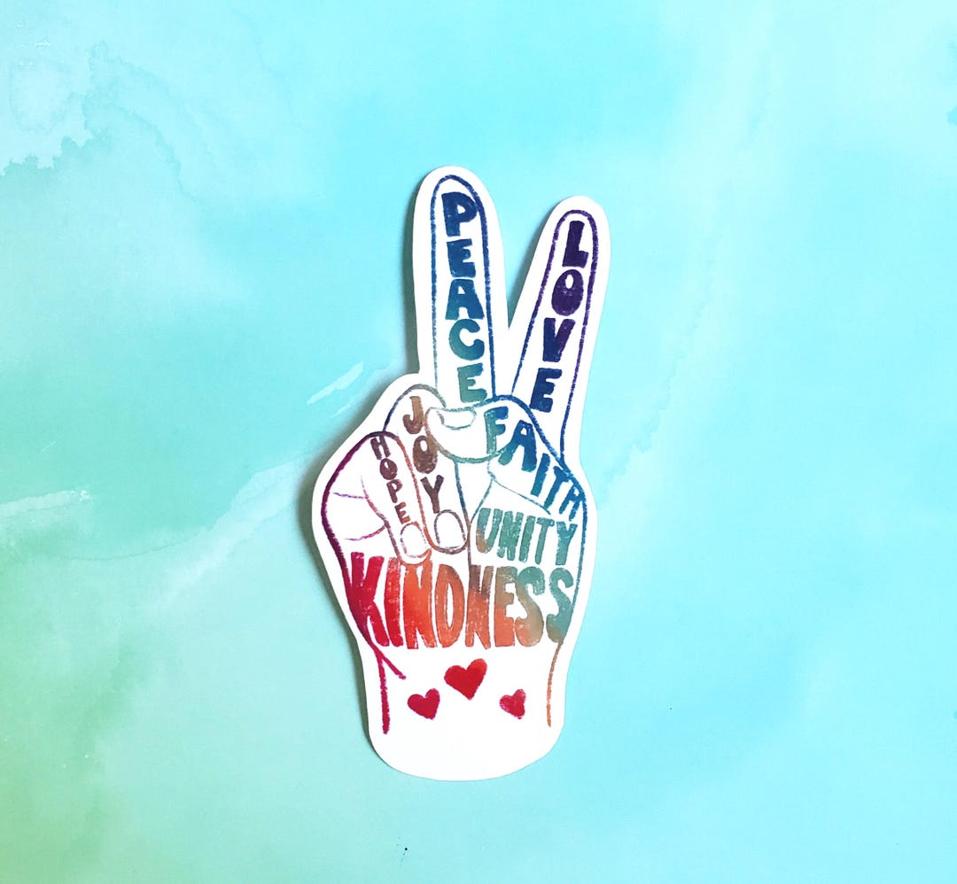 Peace Sign Vinyl Sticker, Love Hope Kindness, 5.5"x 2.5", Gift - Etsy