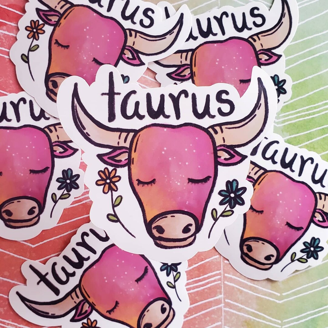 Taurus Bull Sticker, Taurus Sticker, Horoscope Sticker, Astrology Sign ...