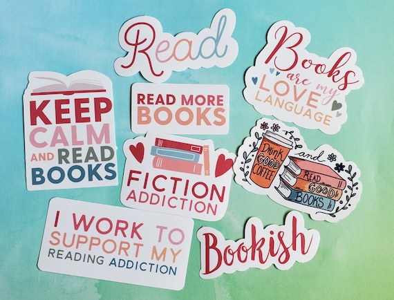 Reading Sticker Pack I Love to Read Quotesfunny Water Bottle | Etsy