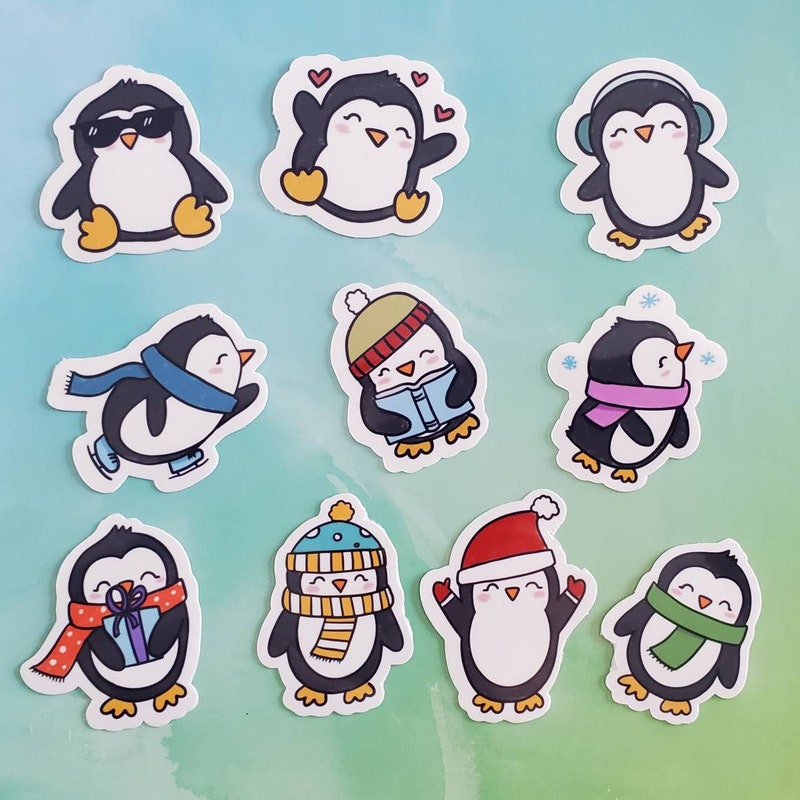 Penguin Stickers - Etsy