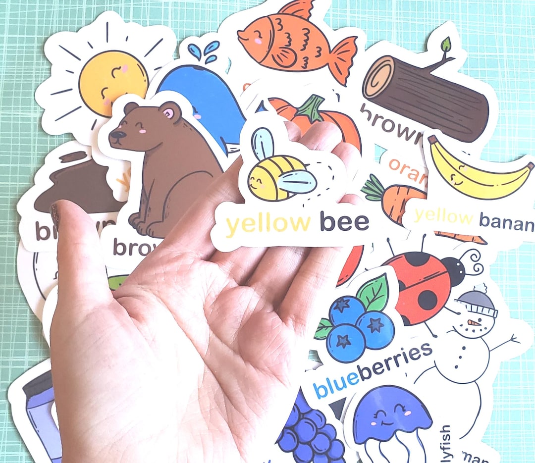 Color Words Learning Stickers, Toddler Reading, Homeschool Education - Etsy