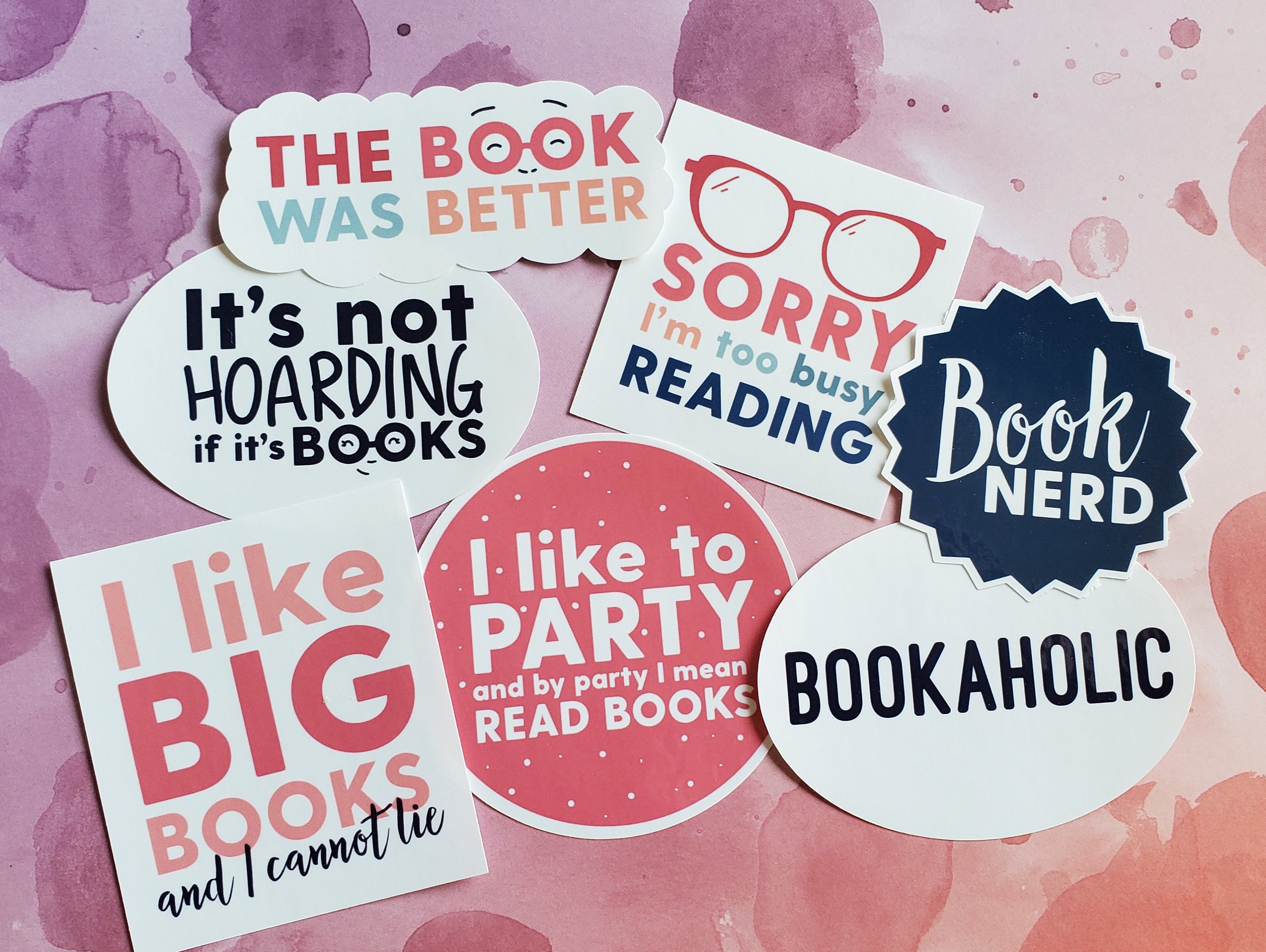 Reading Sticker Pack Book Nerd Sticker Pack Cute Stickers | Etsy