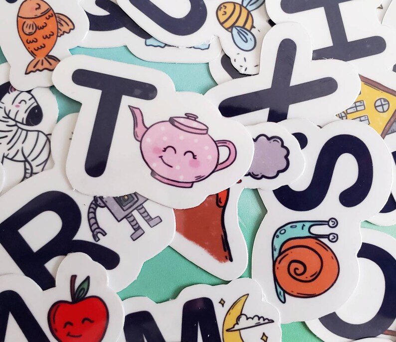 Alphabet Stickers ABC Labels for Learning to Read Learn - Etsy