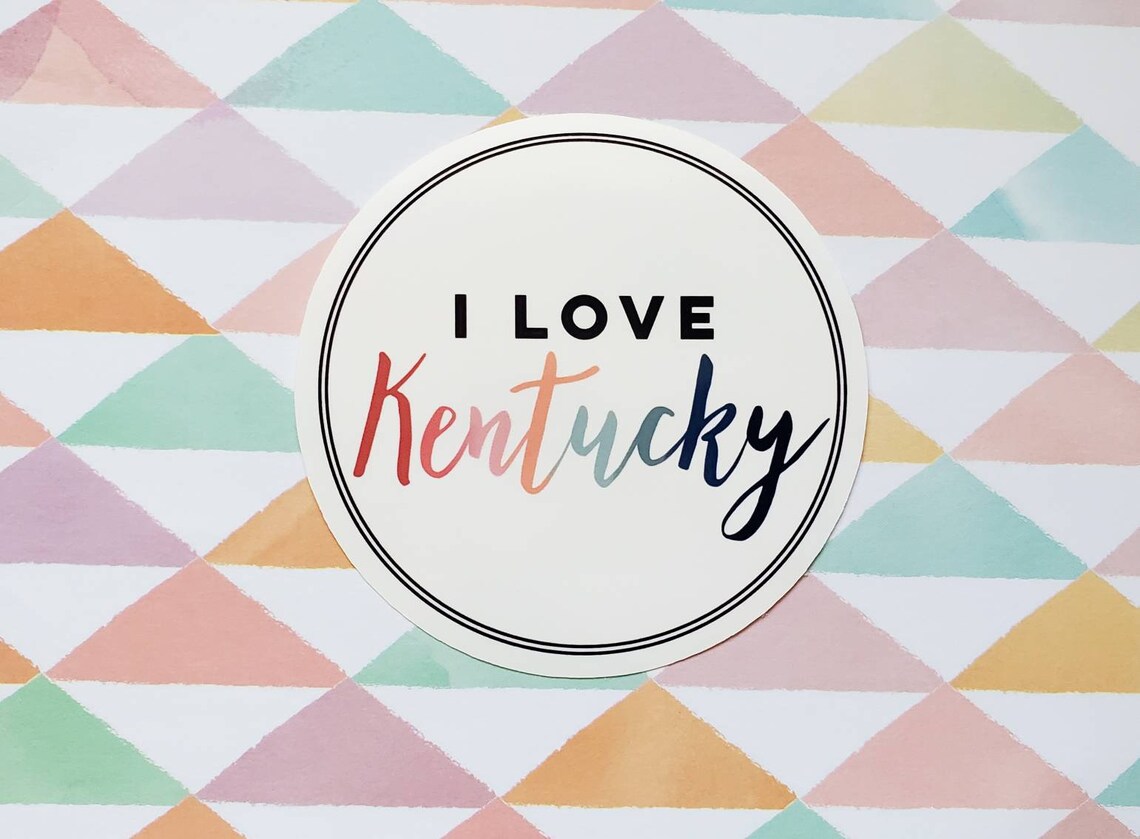 I Love Kentucky Sticker Kentucky Sticker State Sticker | Etsy