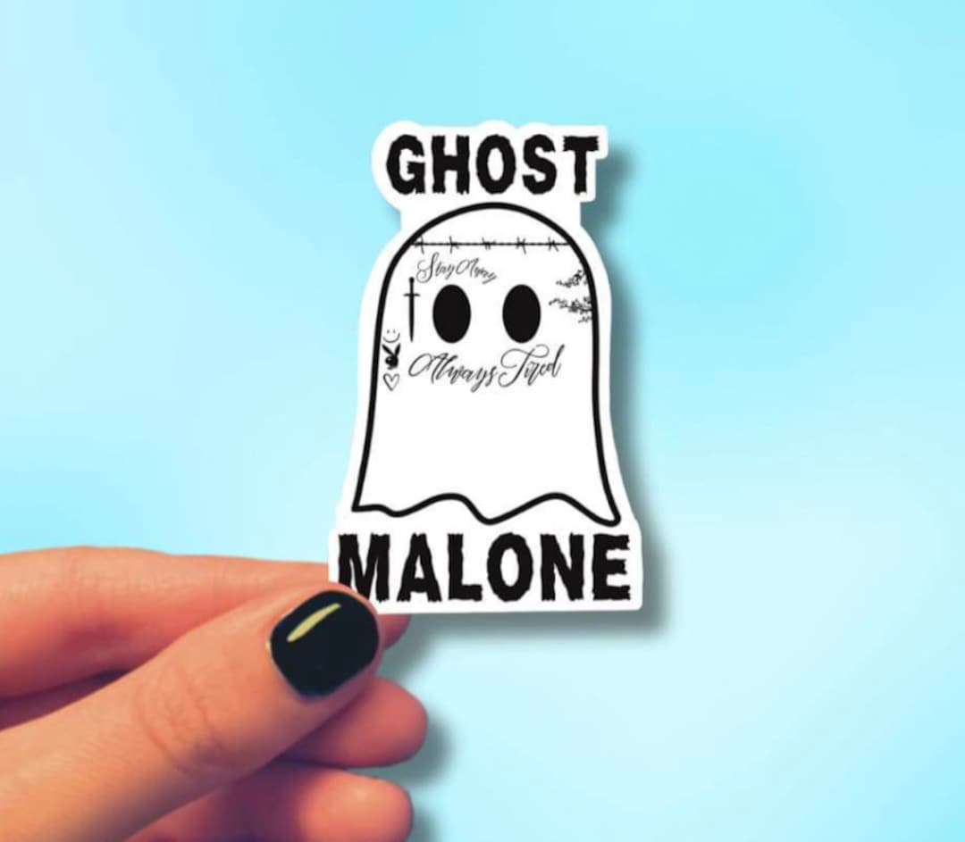 Ghost Malone Waterproof Vinyl Sticker | Halloween Decoration - Etsy