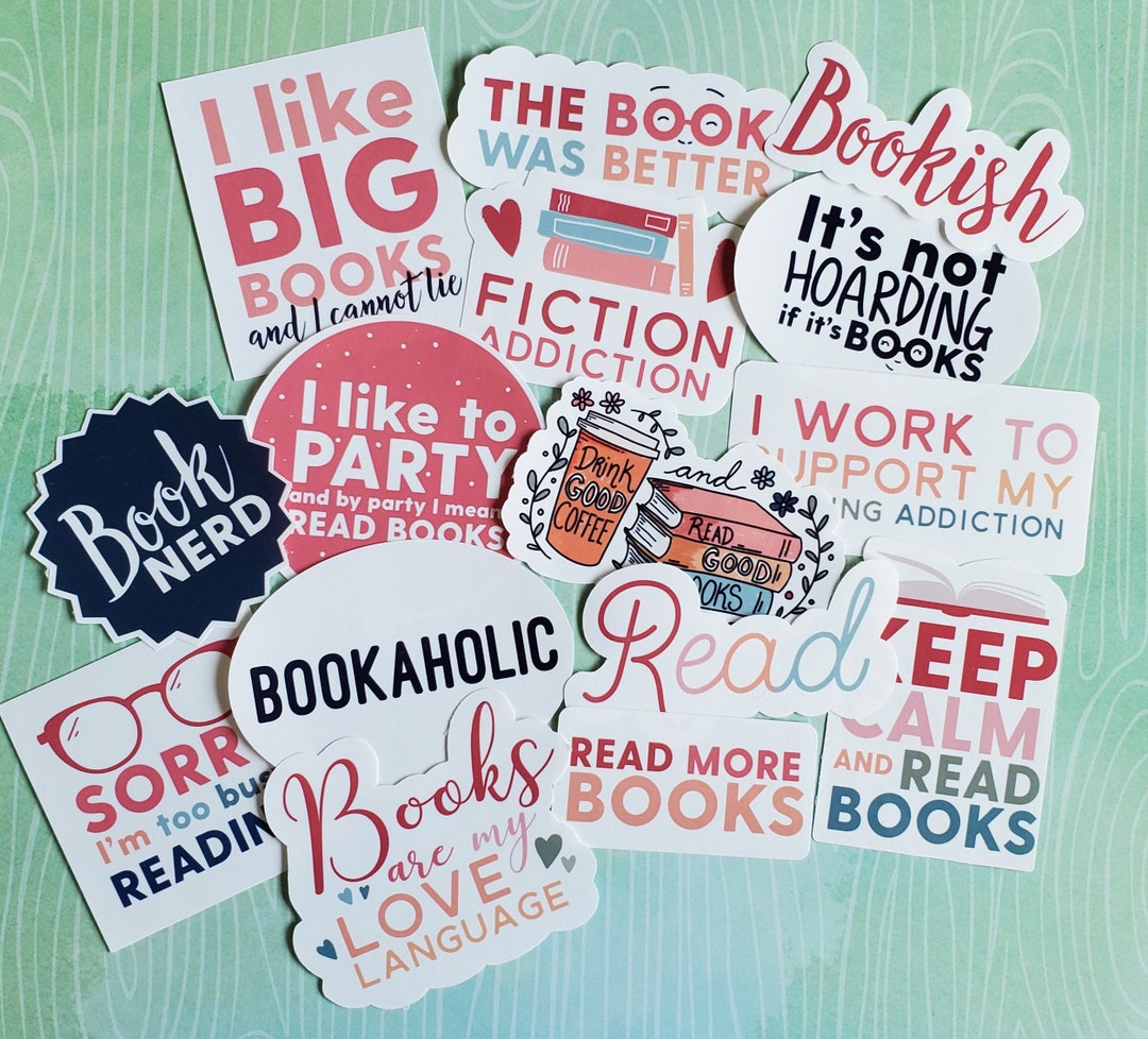 HUGE Reading Sticker Pack, Book Nerd Sticker Pack, Cute Stickers for ...