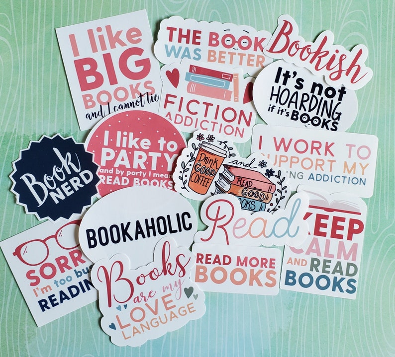 HUGE Reading Sticker Pack Book Nerd Sticker Pack Cute - Etsy