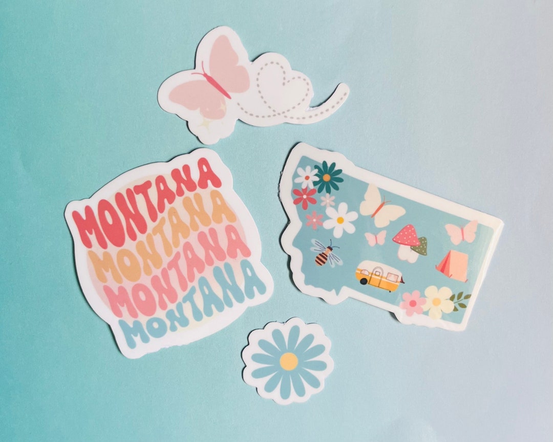 Floral Montana Vinyl Sticker Pack | Waterproof Laptop Stickers | - Etsy