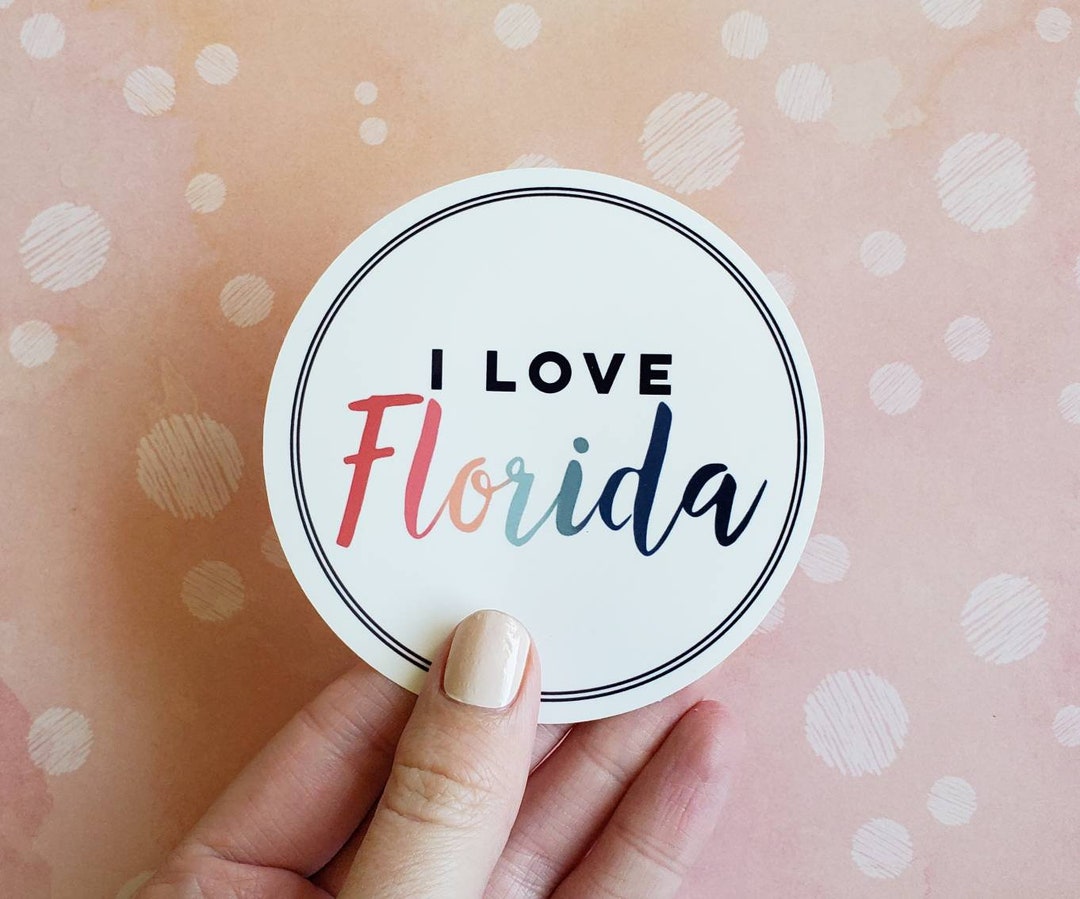 I Love Florida Vinyl Sticker, Waterproof Laptop Decal - Etsy