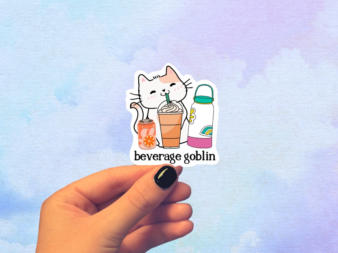 Beverage Goblin Glossy Vinyl Sticker: Funny Laptop Decal (3x3 Inches ...