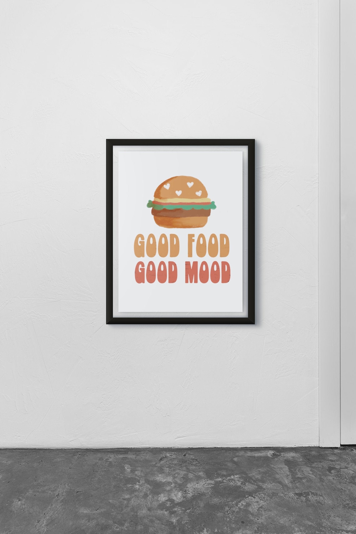 Good Food Good Mood PRINTABLE art Kitchen wall decor food | Etsy