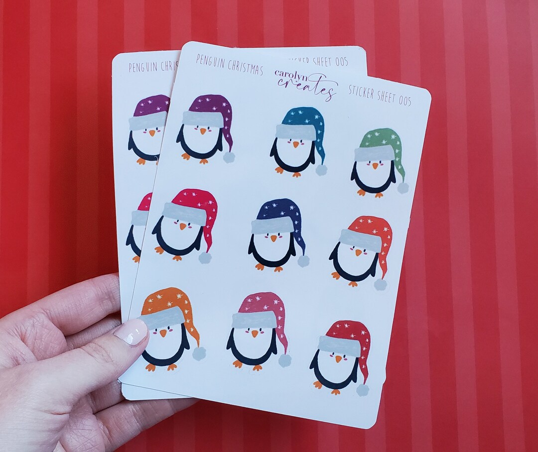 Penguin Sticker Sheets, Stickers for Christmas, Christmas Stickers ...
