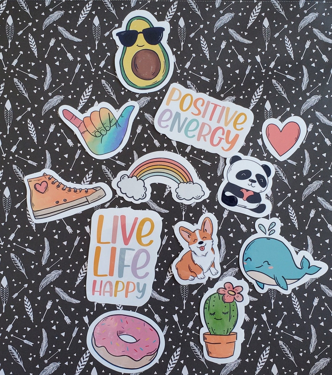 12 Stickers Positive Energy Sticker Pack, Quote Stickers, Motivational ...